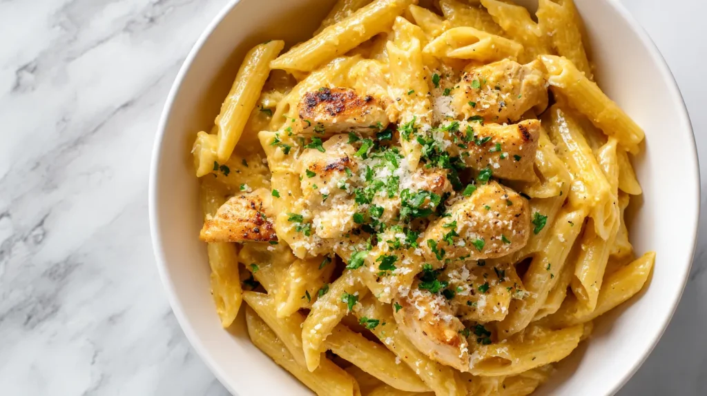 Garlic Parmesan Chicken Pasta - Easy Creamy Dinner