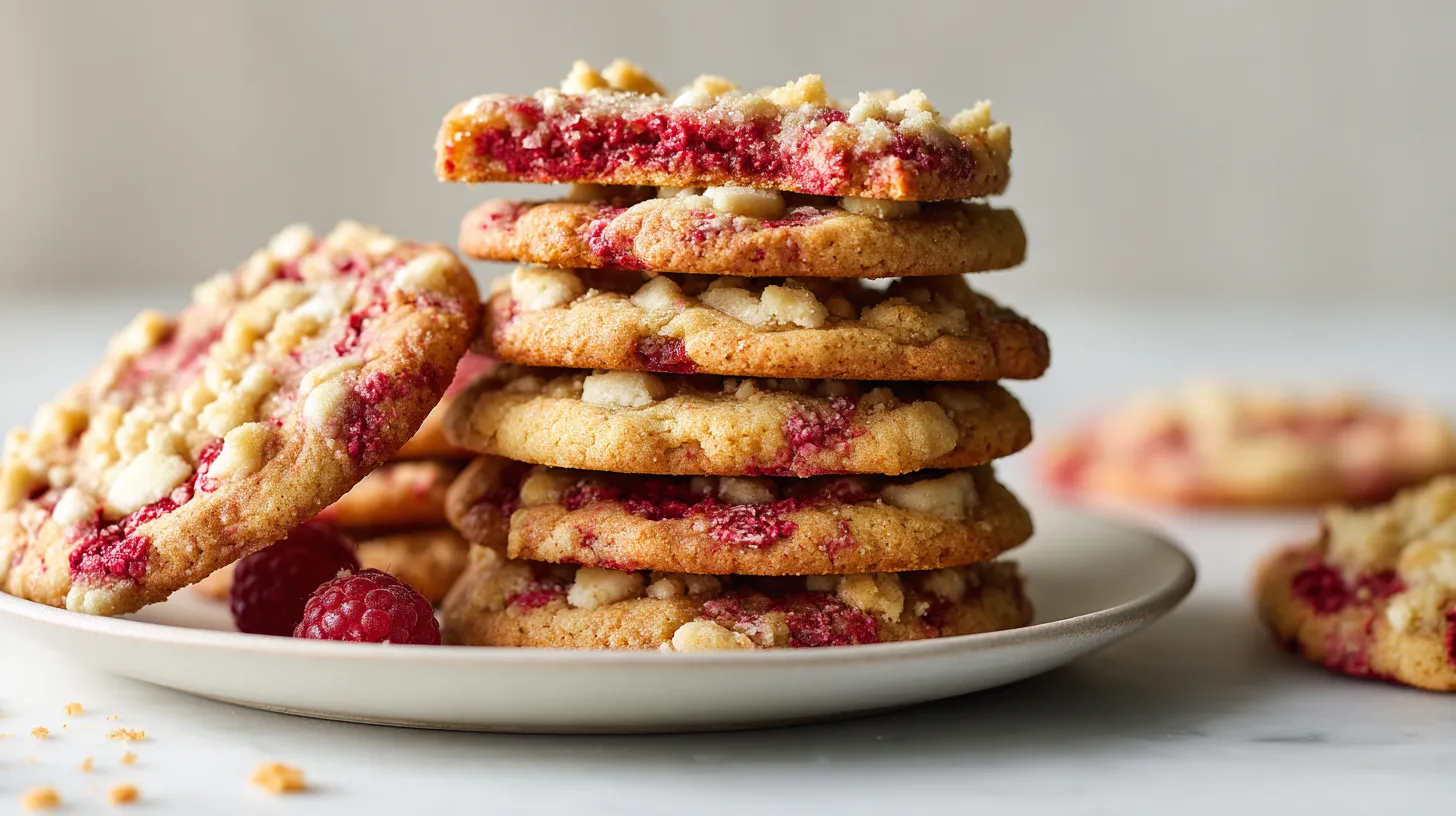 Raspberry Crumble Cookies - Easy Homemade Recipe