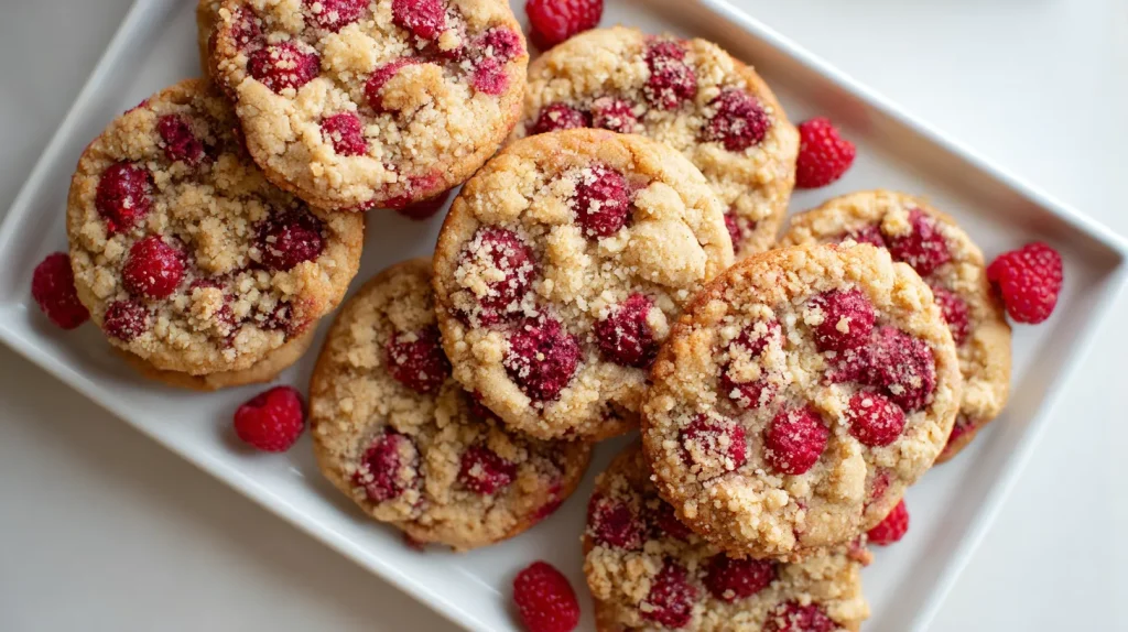 Raspberry Crumble Cookies - Easy Homemade Recipe