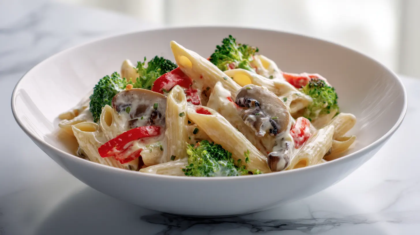 White Sauce Pasta Recipe - Creamy Homemade Garlic Pasta