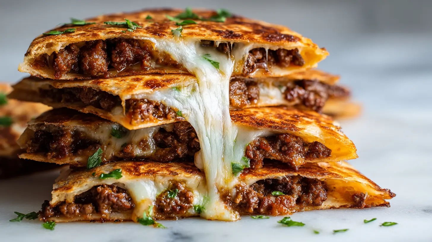 Ground Beef Quesadillas Recipe - Easy Cheesy Dinner
