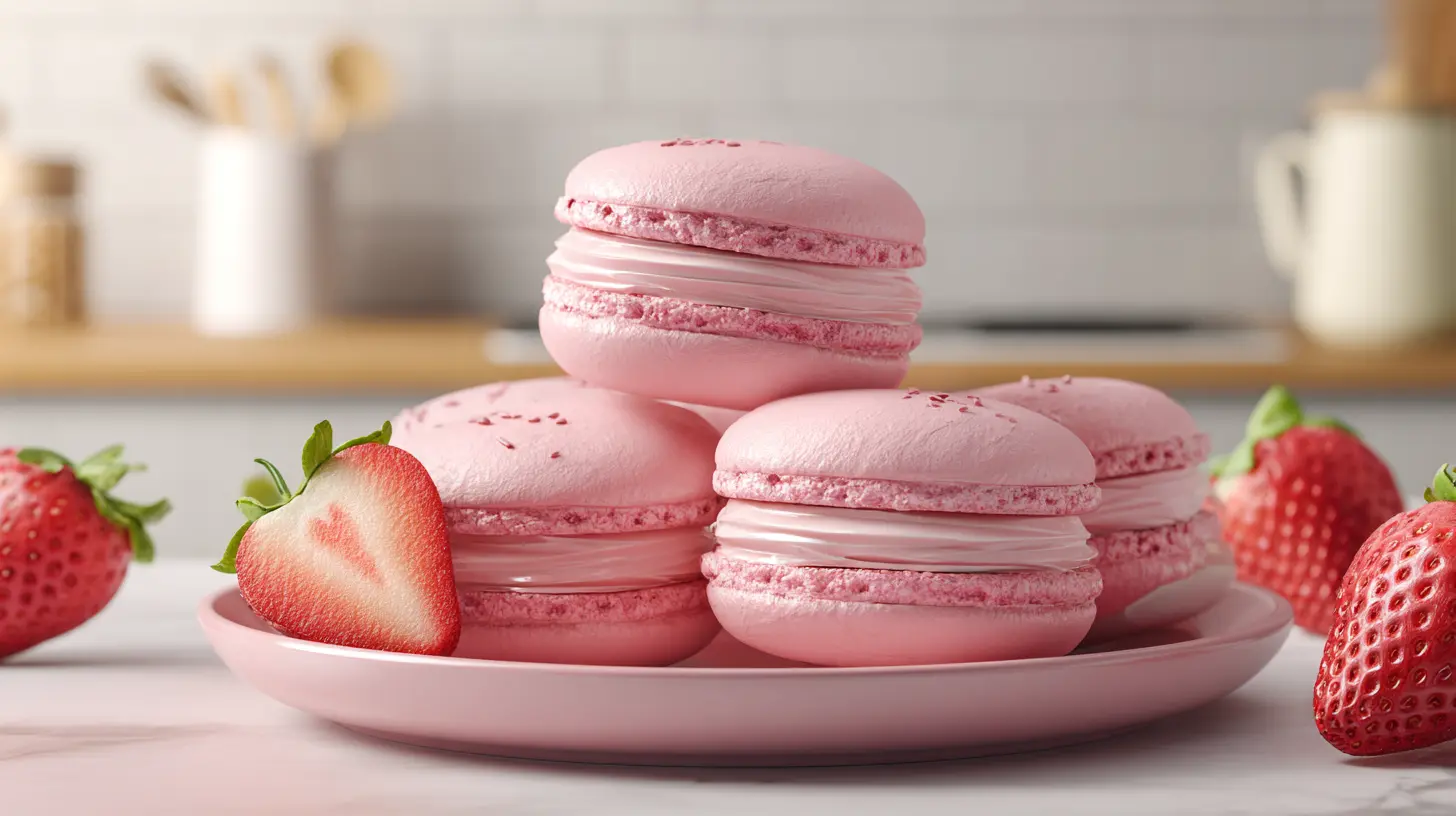 Delicious Strawberry Macarons Recipe - Easy & Creamy