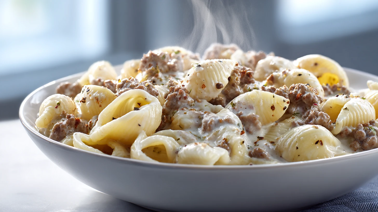Creamy Beef and Shells - Easy & Creamy Pasta Dinner
