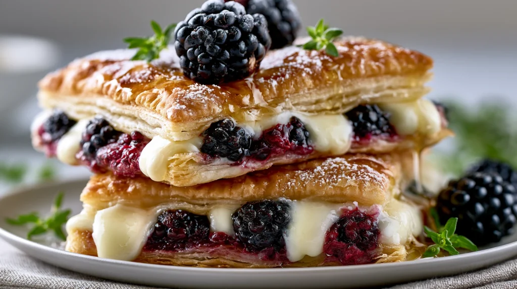 Blackberry and Brie Pastry - Easy Flaky Puff Appetizer